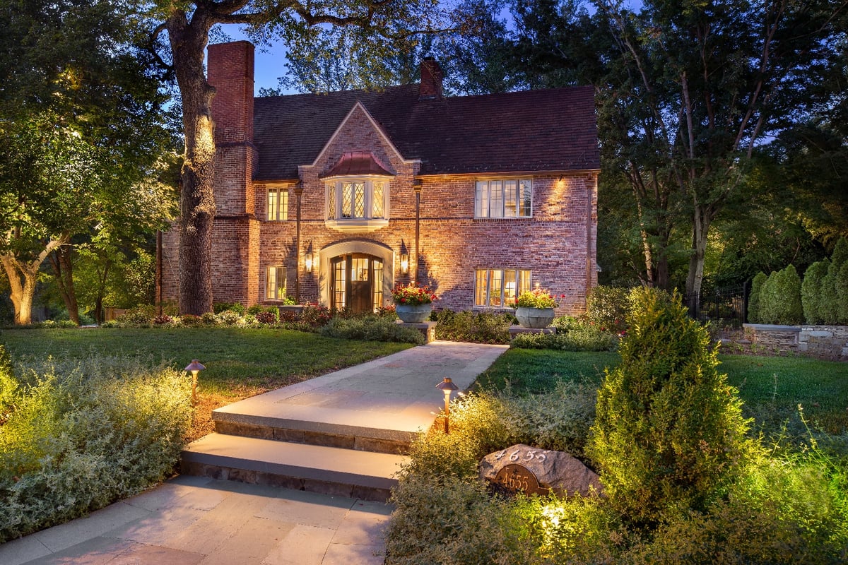 tudor revival house brick